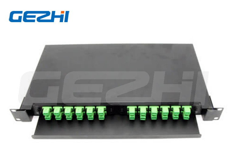 19' 1RU Slide Rail Rack Mount Fiber Optic Patch Panel - 2 FAP โลหะ